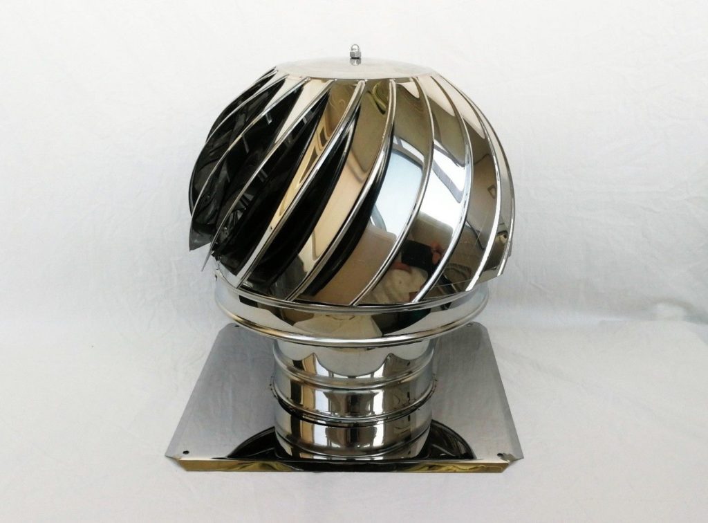 CHIMNEY SPINNER COWL Stainless Steel Wind Rotating Cap INOX with Plate ...